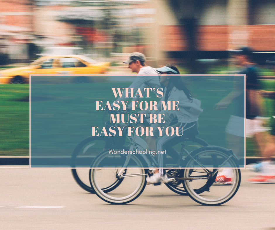 What’s Easy for Me must be Easy for You – Wonderschooling